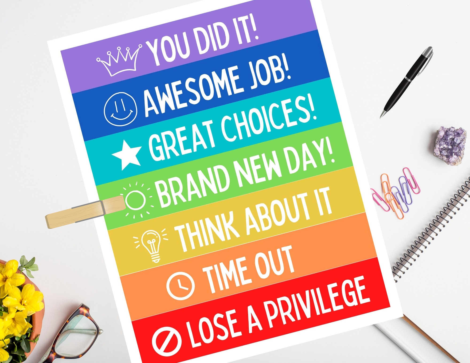 Behavior Chart, DIY Behavior Chart, Printable Behavior Chart, Reward ...