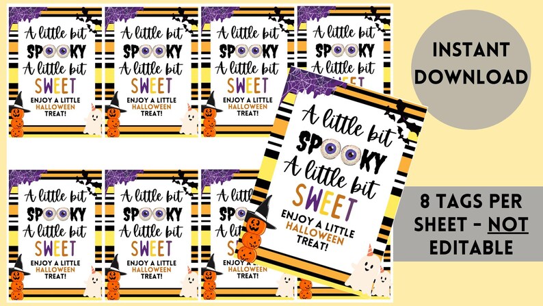 Halloween Printable Treat Tag, Candy Tag, School Treat Tag, Spooky and ...