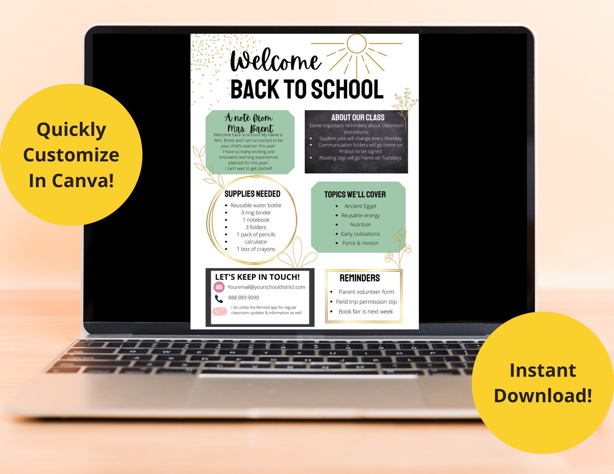 Welcome Back to School Newsletter, Editable Classroom Newsletter ...