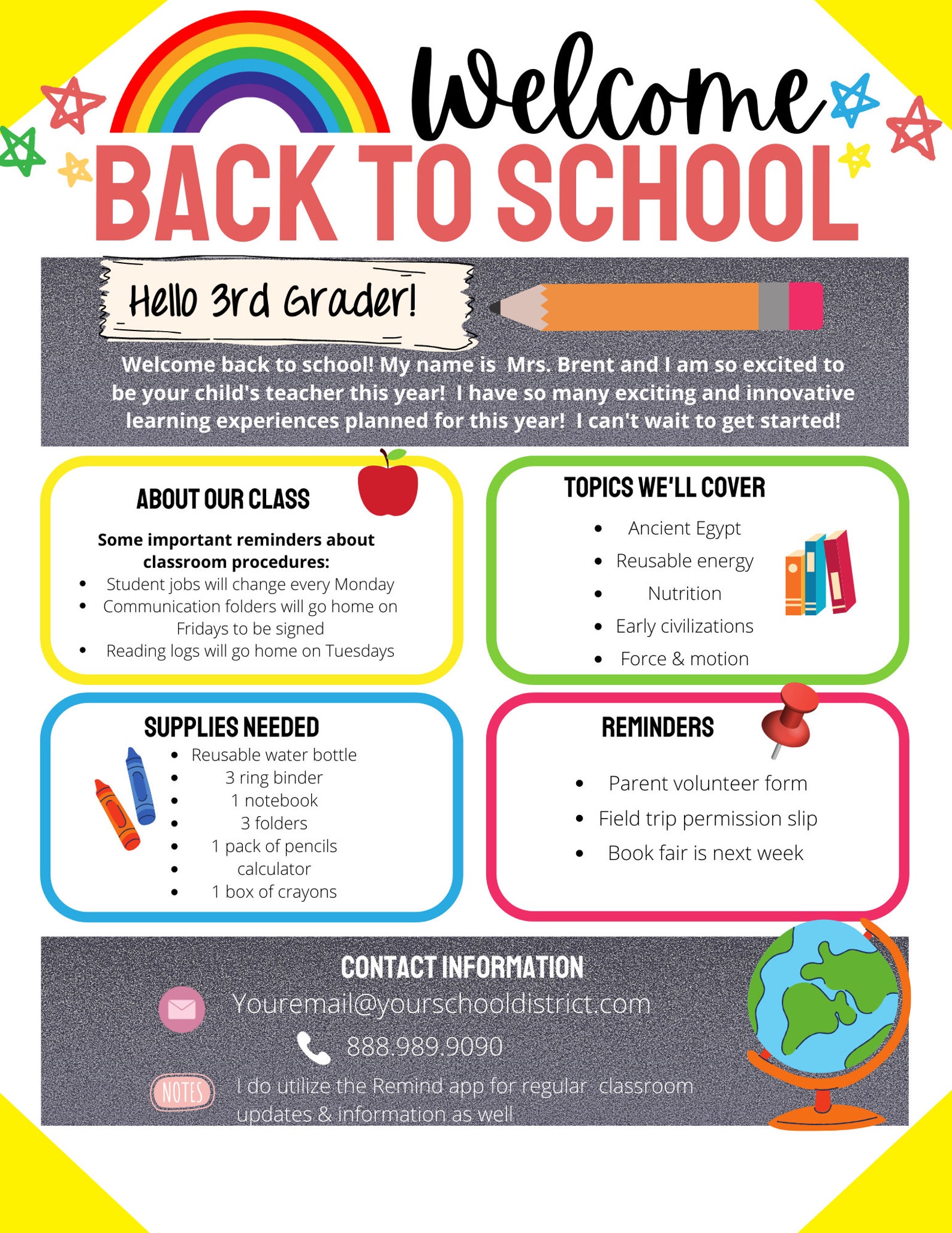 Welcome Back Editable Template, Back to School Welcome Letter, First ...