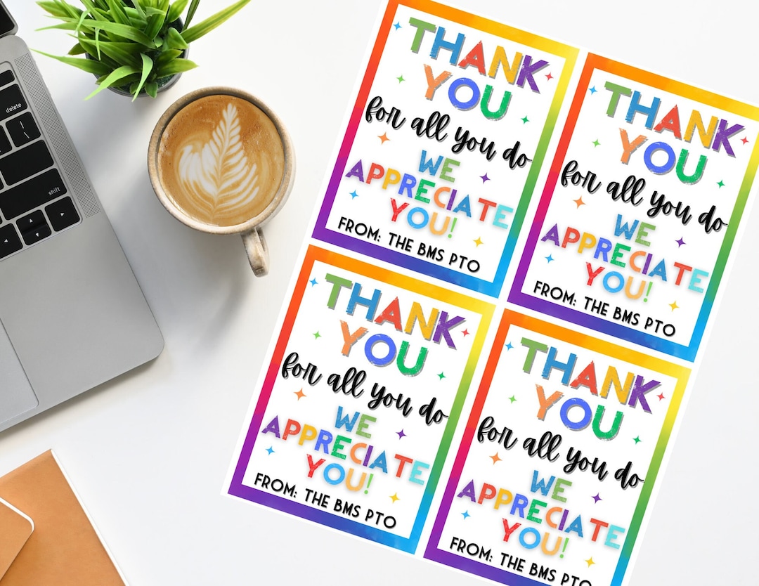 Staff Employee Teacher Appreciation Week, Printable Tag, Colorful ...