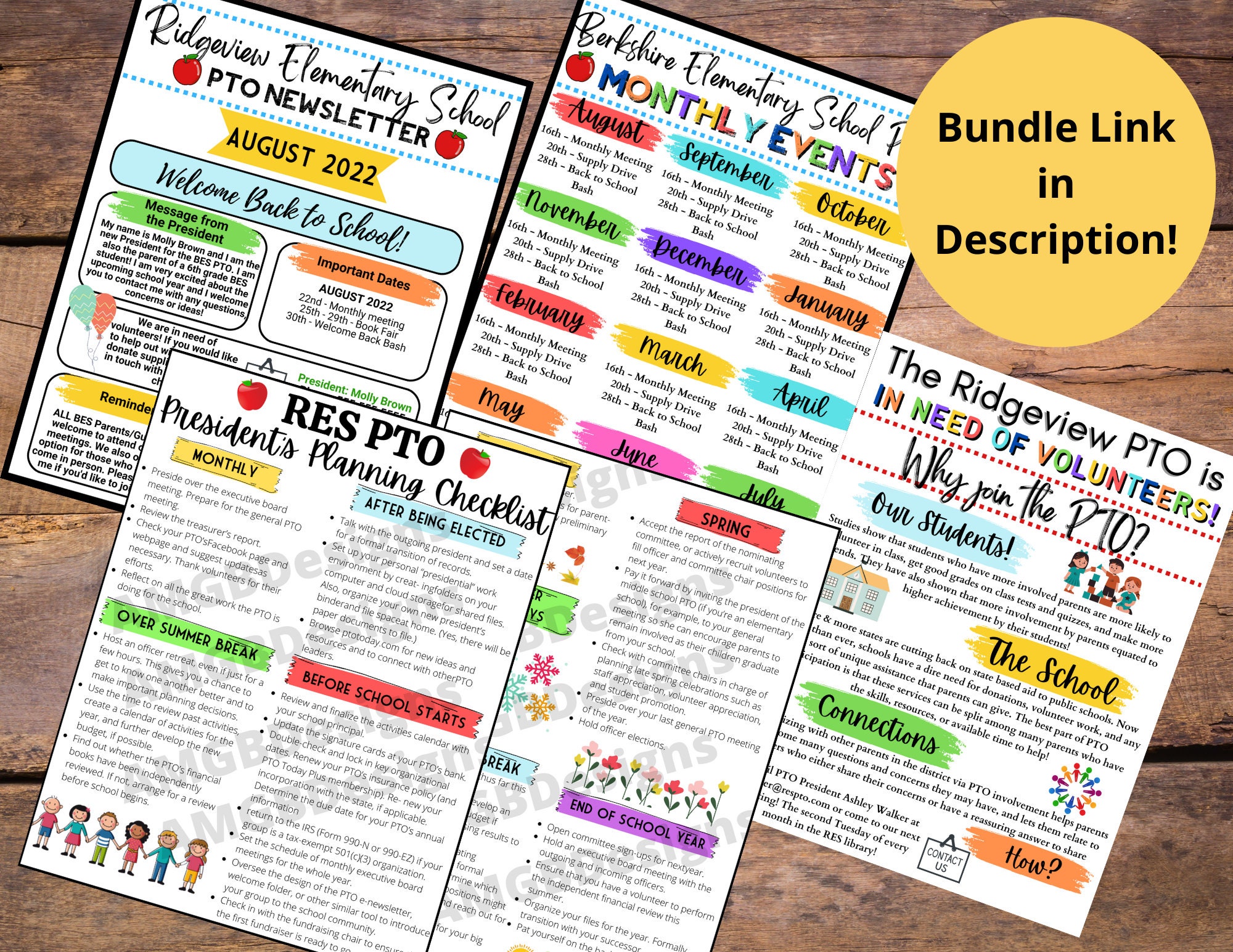 PTO Newsletter Flyer Parent Teacher Organization Flyer - Etsy