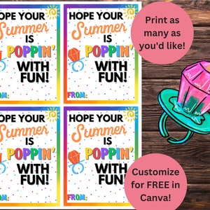 End of School Year Treat Tag Ring Pop Summer Break Student Teacher ...