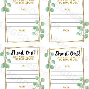 Shout Out Cards, Student Awknowledgement, Employee Appreciation ...