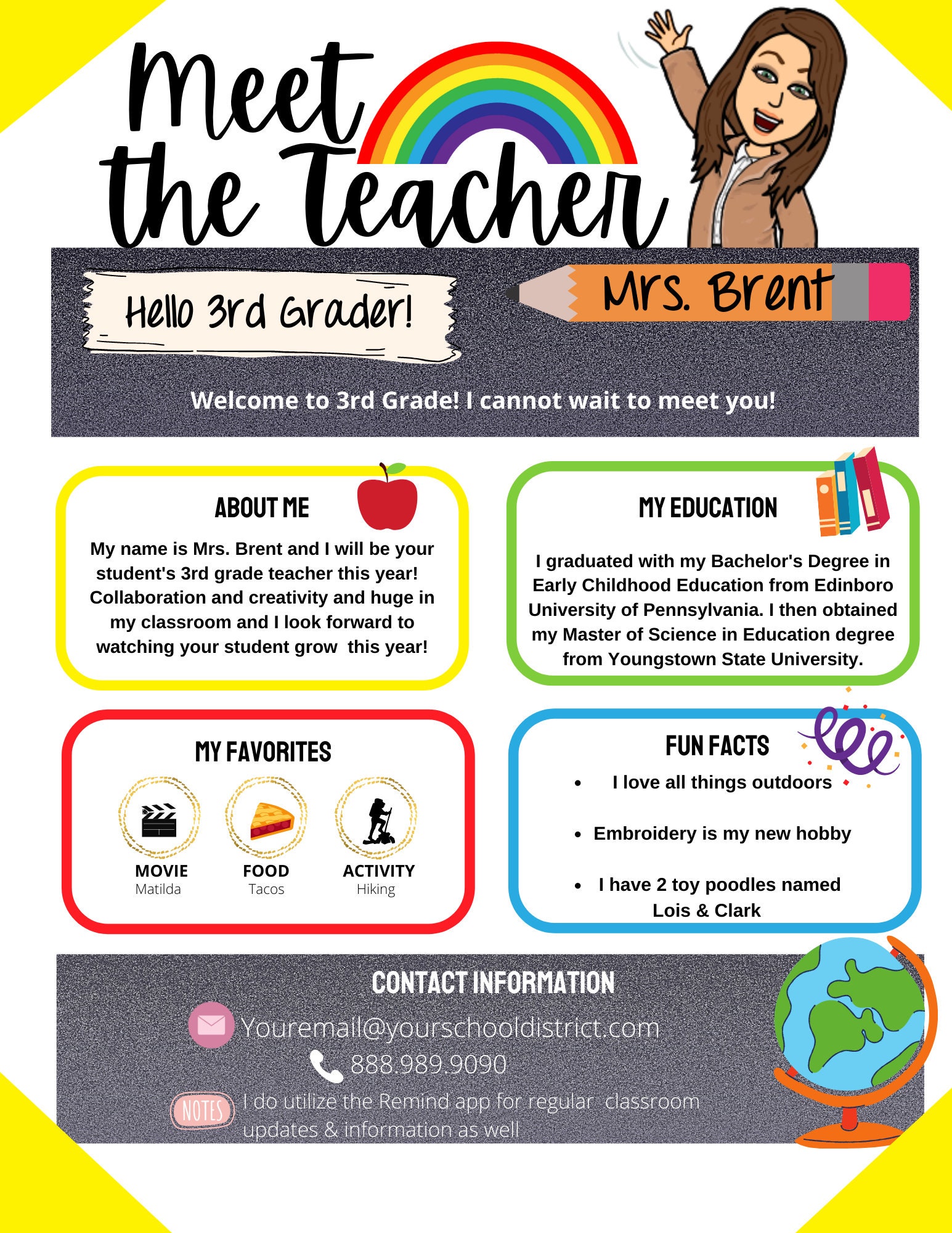 Meet the Teacher Editable Template, Back to School Welcome Letter ...