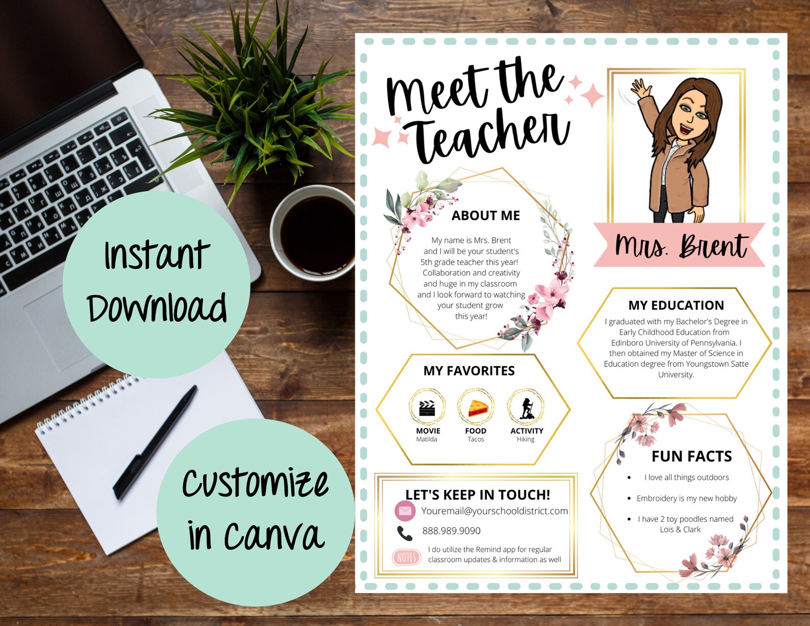 Meet the Teacher Editable Template, Back to School Welcome Letter ...