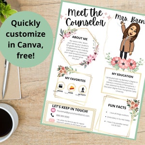 Meet the School Counselor Editable Template, Back to School Welcome ...