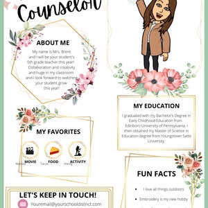 Meet the School Counselor Editable Template, Back to School Welcome ...