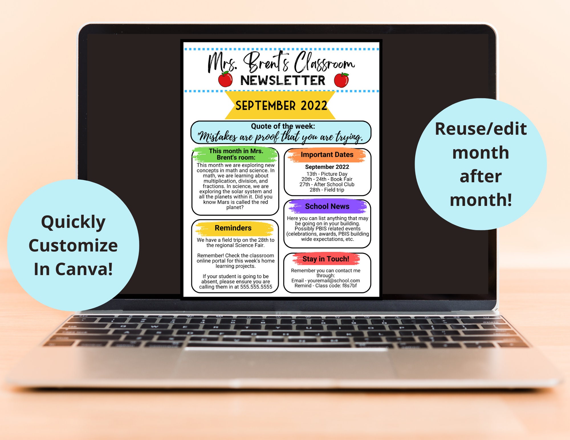 Meet the Teacher Bundle Colorful Editable Template, Back to School ...