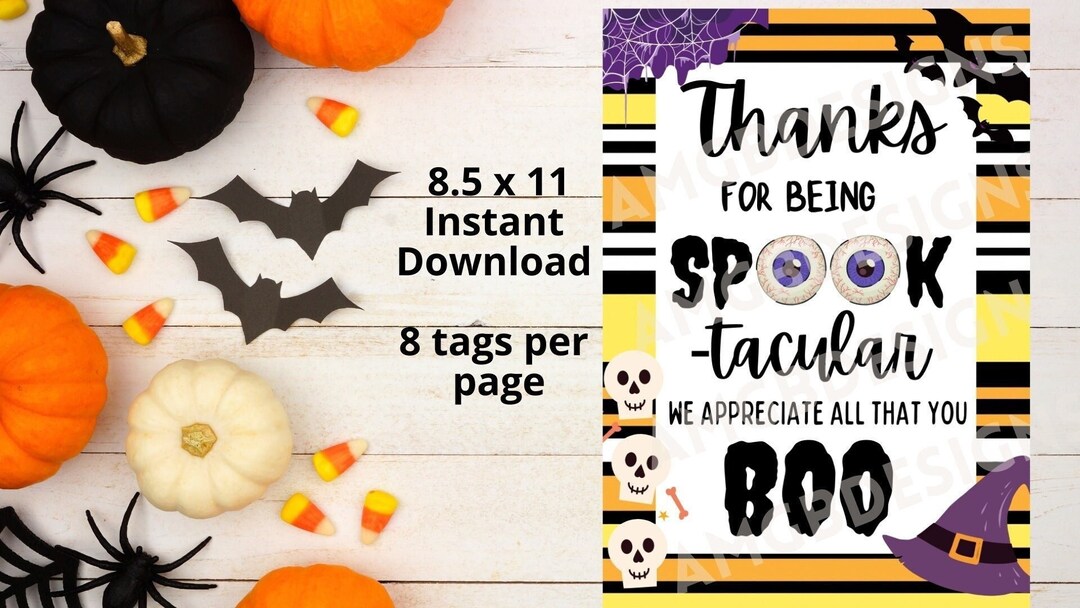 Halloween Appreciation Printable Tag | Teacher Tags | Candy Tags ...