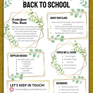 Welcome Back to School Newsletter, EDITABLE Classroom Newsletter ...
