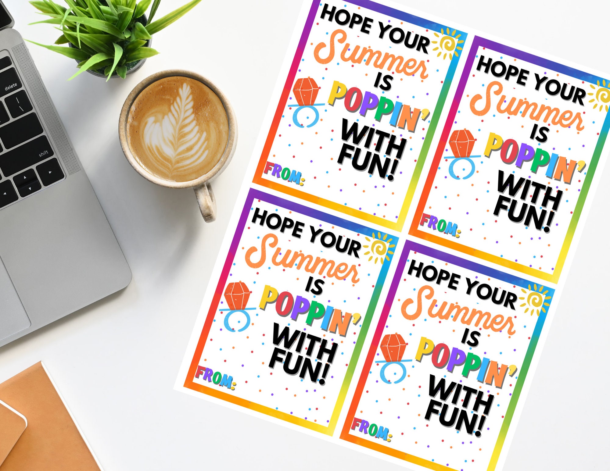 End of School Year Treat Tag Ring Pop Summer Break Student Teacher ...