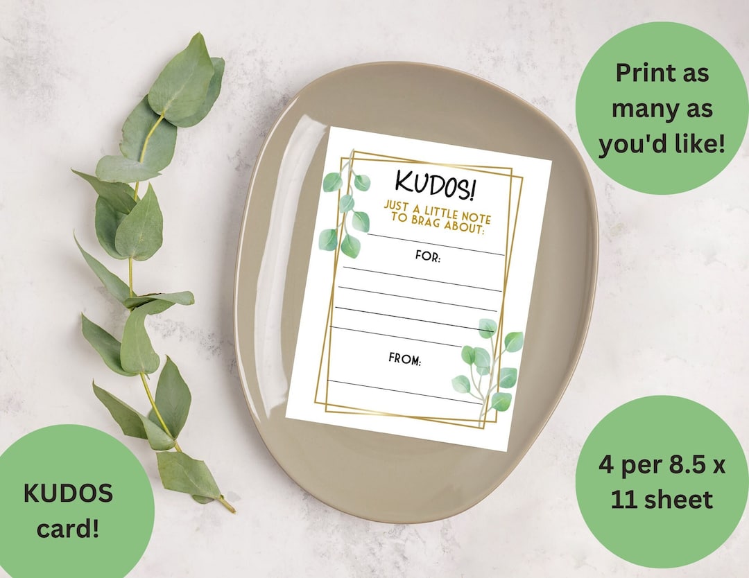 Kudos Shout Out Cards, Student Acknowledgement, Employee Appreciation ...