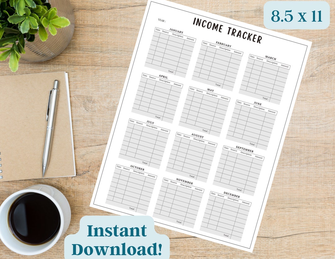 Income Tracker, Paycheck Planner, Income Monitor, Biweekly Planner ...