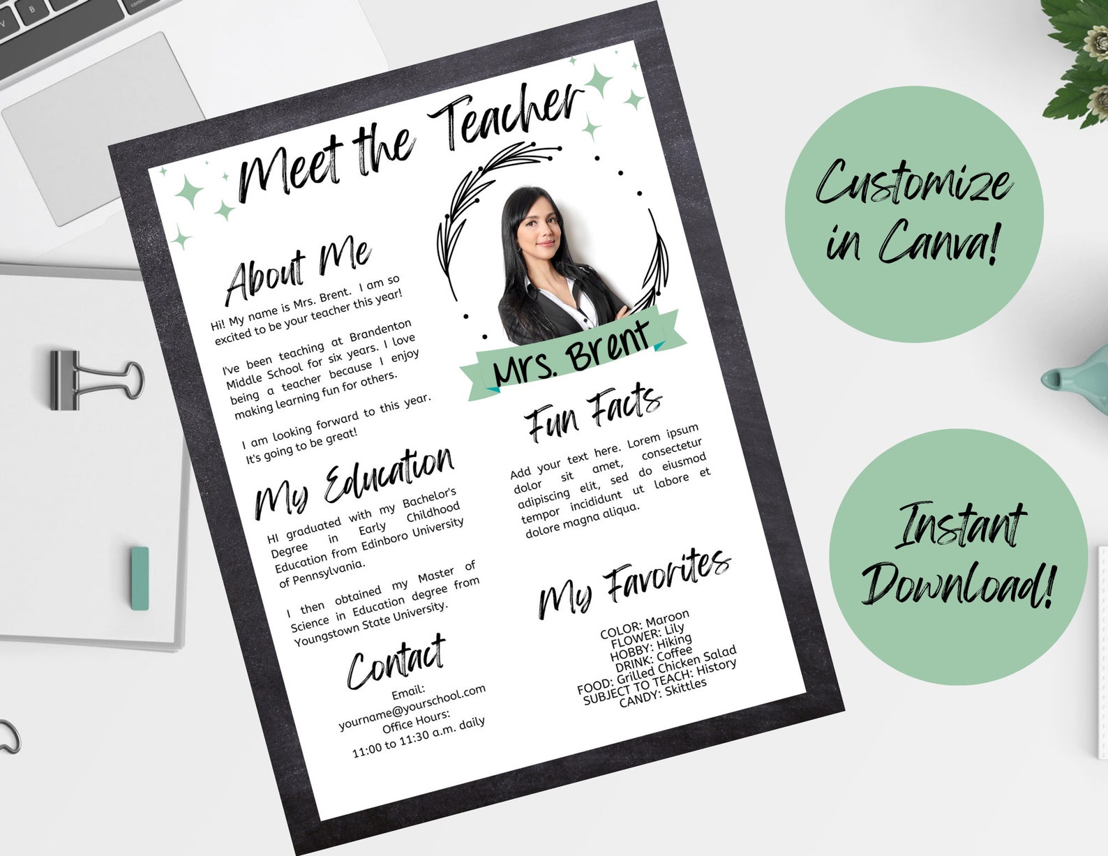 Meet the Teacher Editable Template, Back to School Welcome Letter ...