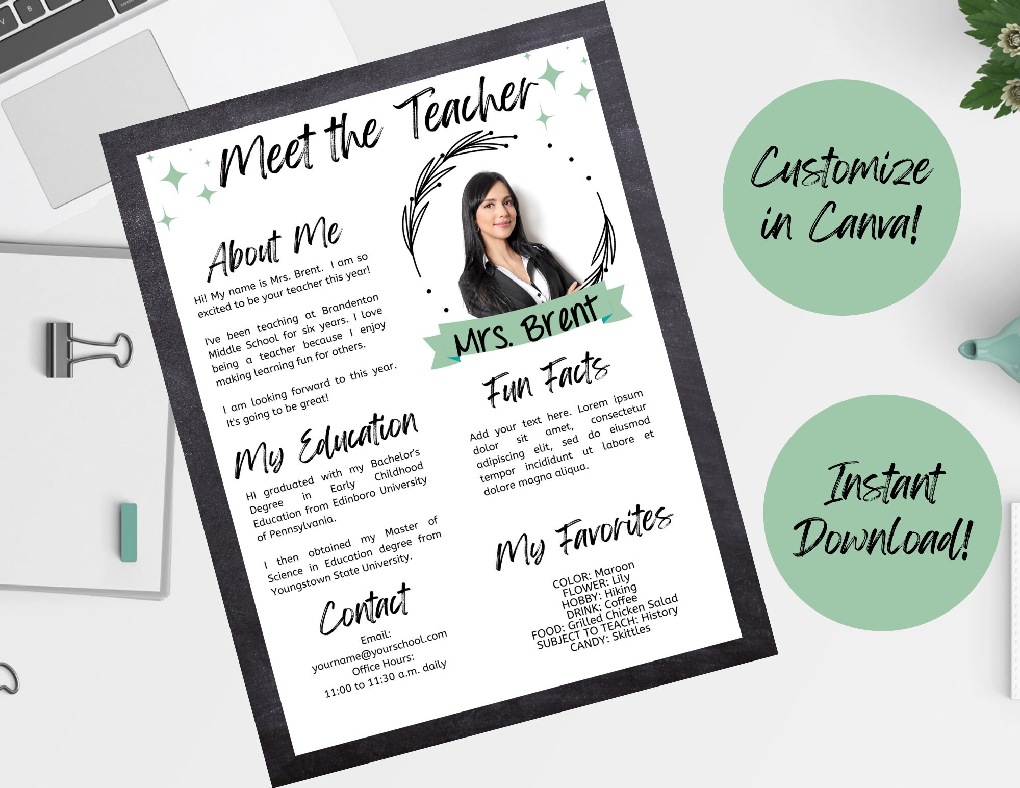 Meet the Teacher Editable Template, Back to School Welcome Letter ...