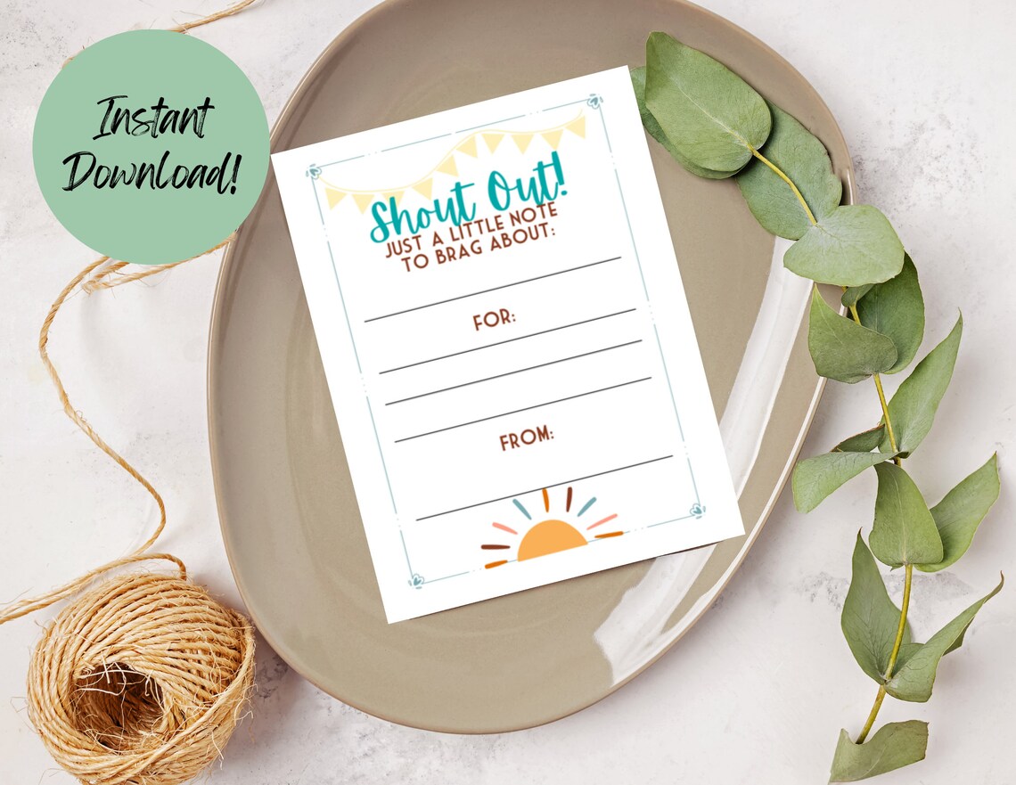 Shout Out Cards Student Awknowledgement Employee - Etsy