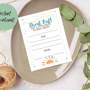 Shout Out Cards, Student Awknowledgement, Employee Appreciation ...