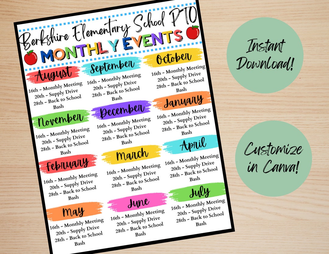 PTO Newsletter, Flyer, Parent Teacher Organization Flyer Newsletter ...