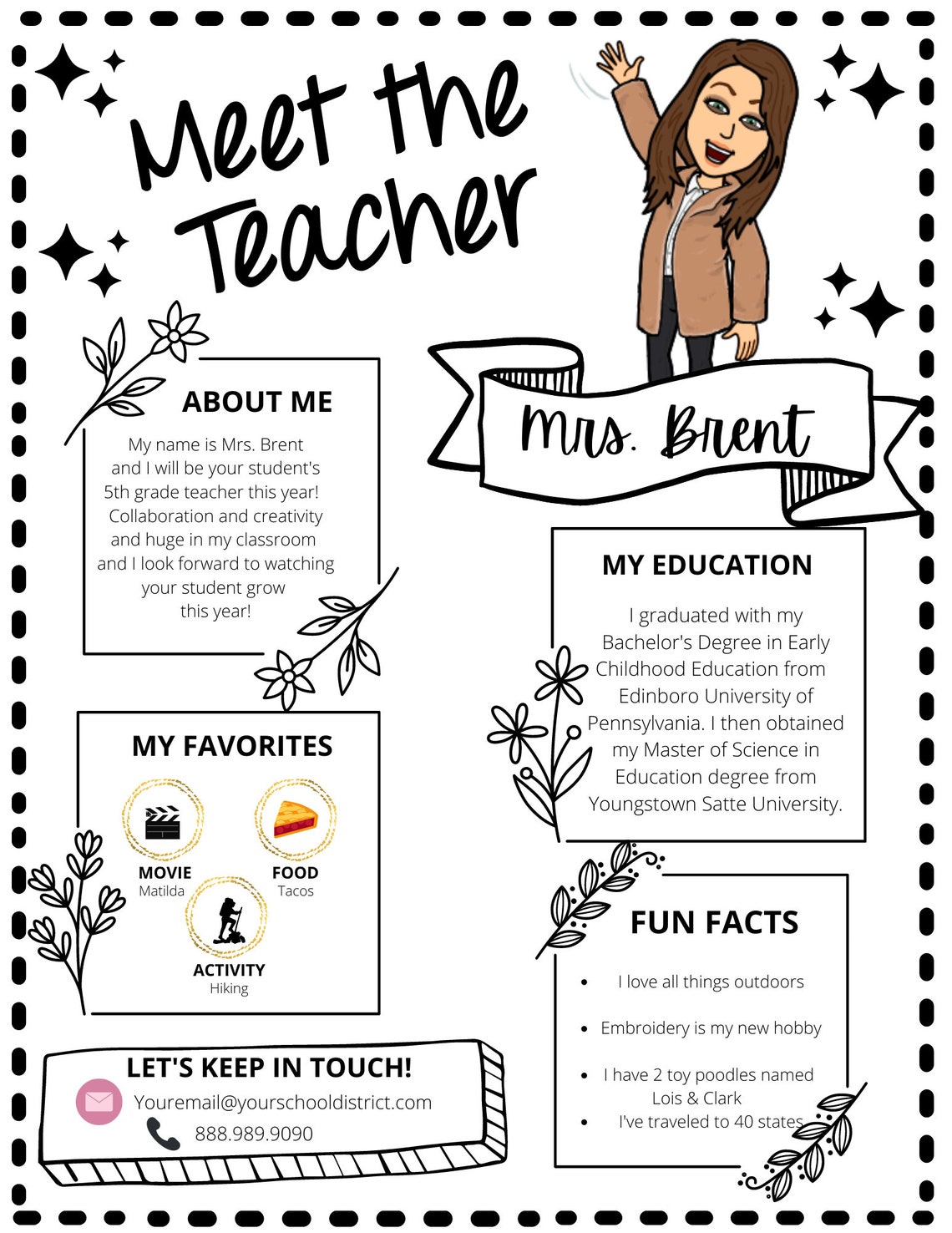 Meet the Teacher Editable Template, Back to School Welcome Letter ...