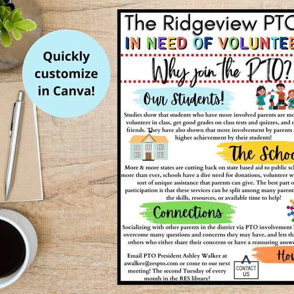 Parent Teacher Organization Flyer - Etsy