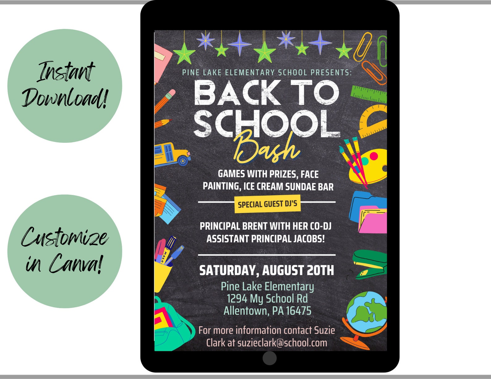 Back to School Party, Back to School Bash, School Open House Flyer ...