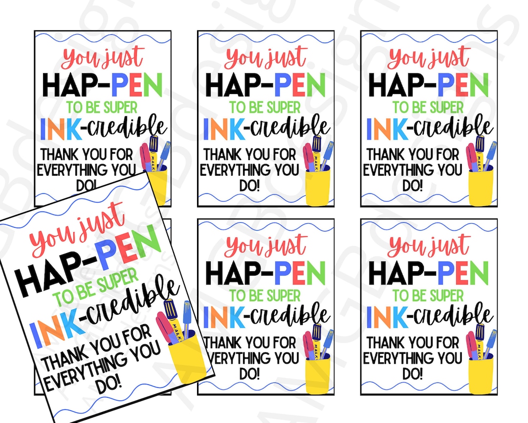 Pen Thank You Gift Tag Teacher Appreciation Gift for School Secretary ...