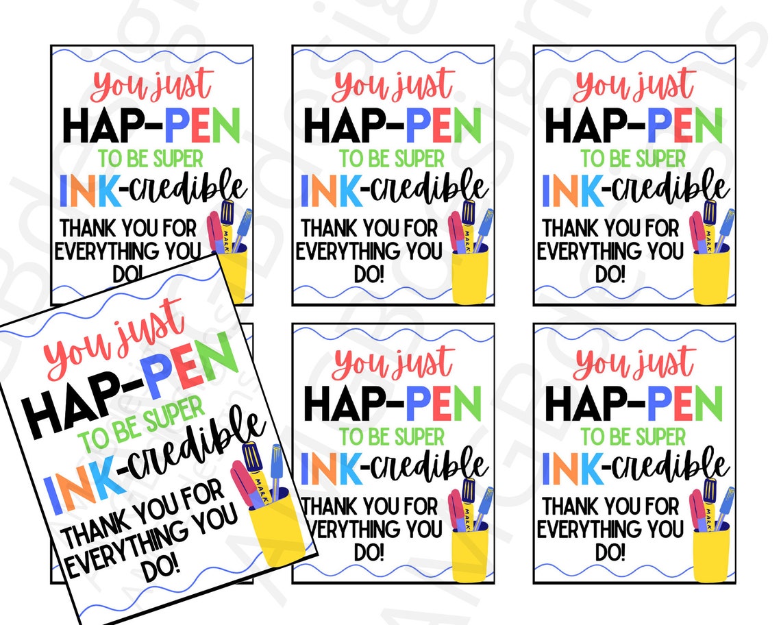 Pen Thank You Gift Tag Teacher Appreciation Gift for School Secretary ...