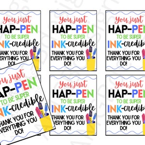 Pen Thank You Gift Tag Teacher Appreciation Gift for School Secretary ...