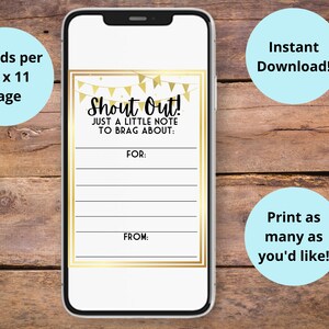 Shout Out Cards, Student Awknowledgement, Employee Appreciation ...