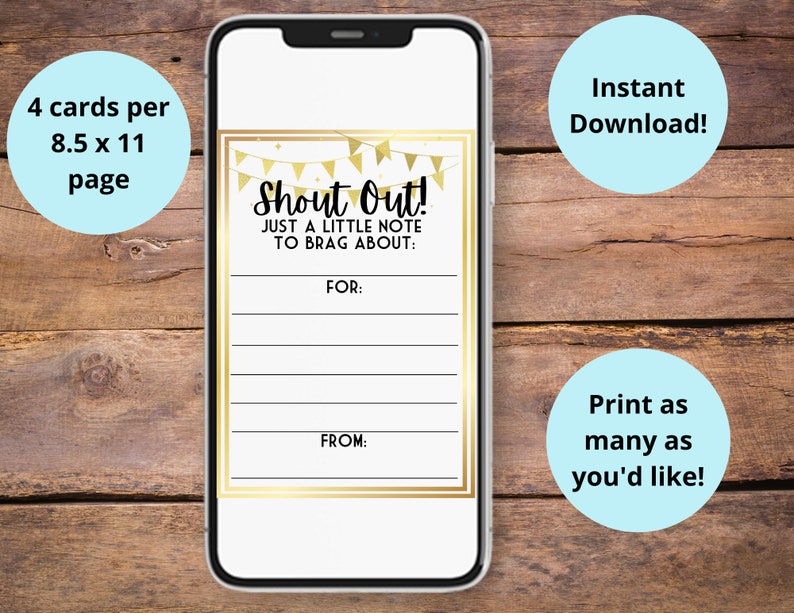 Shout Out Cards, Student Awknowledgement, Employee Appreciation ...