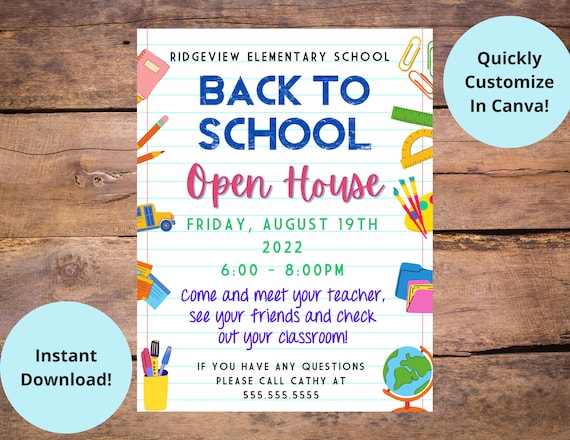 Back to School Open House Back to School Night School Open - Etsy