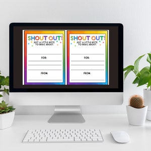 Shout Out Cards, Student Awknowledgement, Employee Appreciation ...