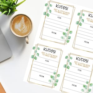 Kudos Shout Out Cards, Student Acknowledgement, Employee Appreciation ...