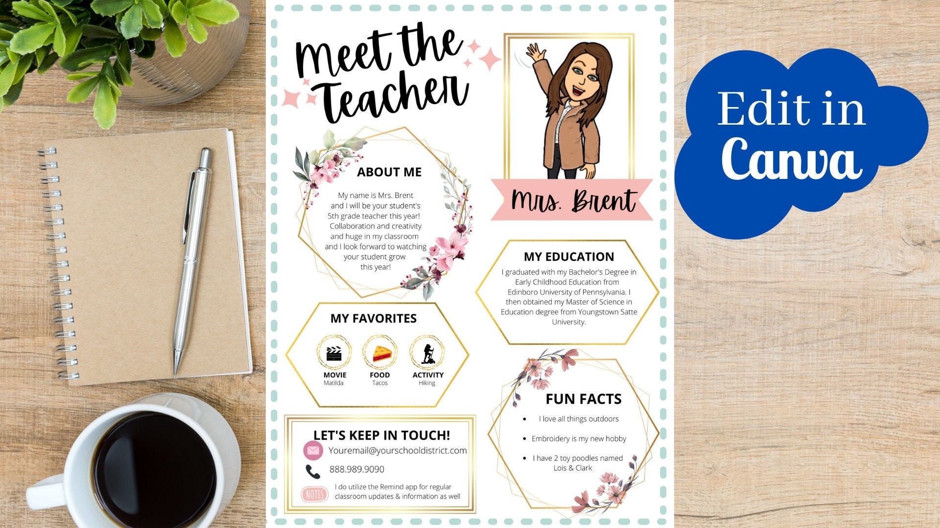 Meet the Teacher Editable Template, Back to School Welcome Letter ...