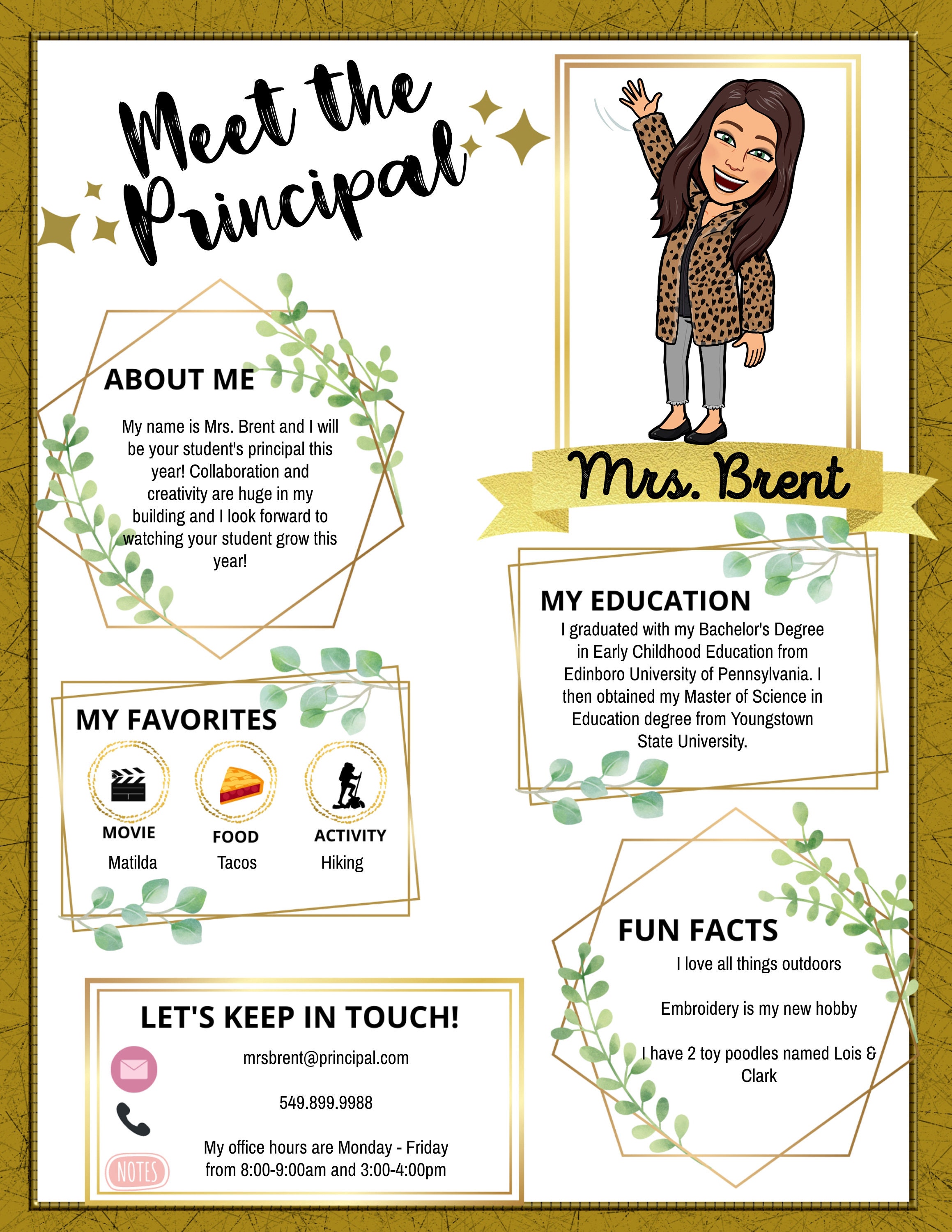 Meet the Principal Editable Template, Back to School Welcome Letter ...