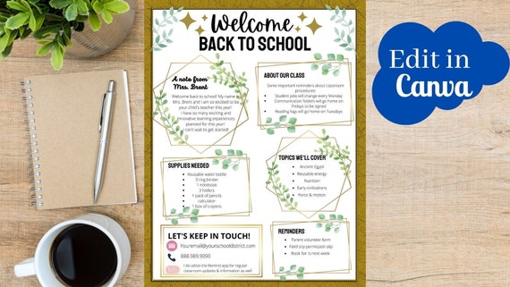 Welcome Back to School Newsletter EDITABLE Classroom - Etsy