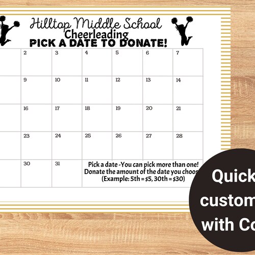 EDITABLE Football Pick a Date to Donate Printable Football - Etsy