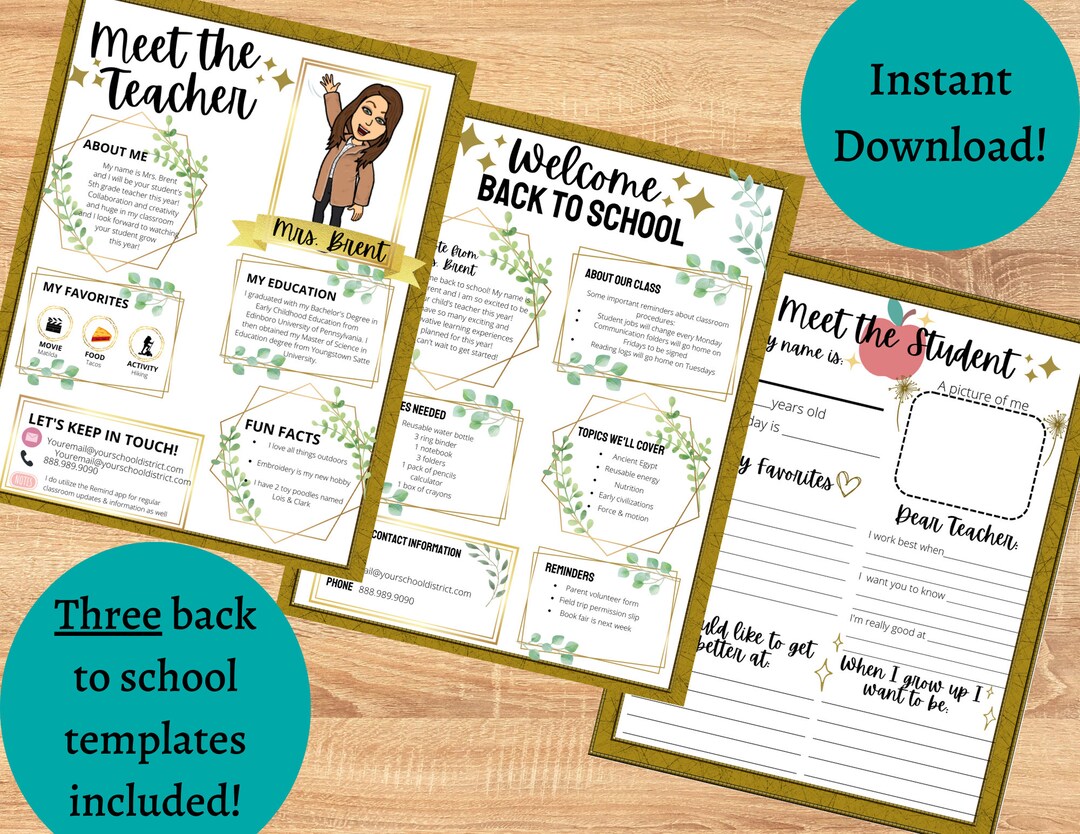 Meet the Teacher Editable Template Bundle, Back to School Welcome ...