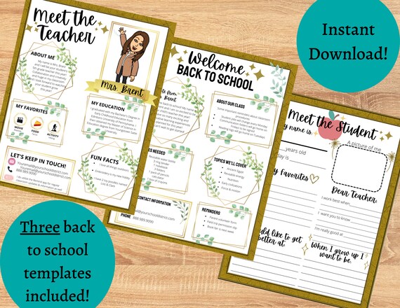Meet the Teacher Editable Template Bundle Back to School - Etsy