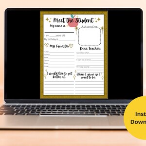 Meet the Student, Back to School Student Survey, Get to Know You ...