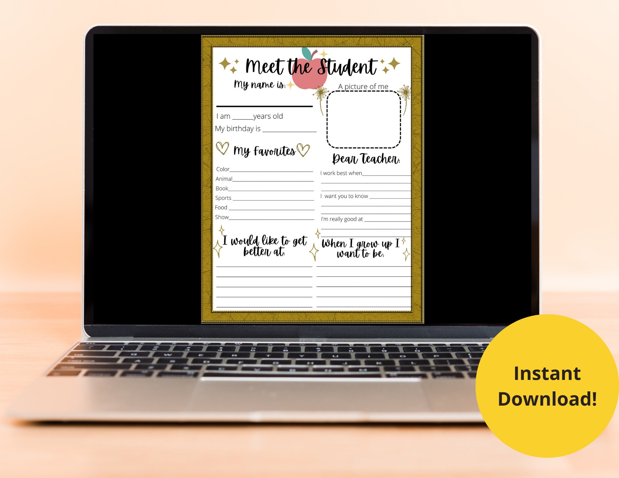 Meet the Student, Back to School Student Survey, Get to Know You ...