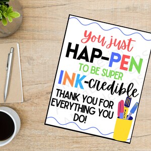 Pen Thank You Gift Tag Teacher Appreciation Gift for School Secretary ...