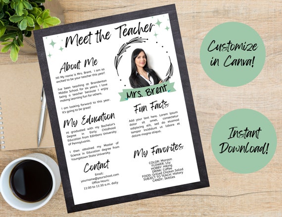 Meet the Teacher Editable Template Back to School Welcome - Etsy