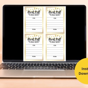 Shout Out Cards, Student Awknowledgement, Employee Appreciation ...