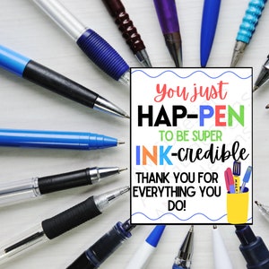 Pen Thank You Gift Tag Teacher Appreciation Gift for School Secretary ...