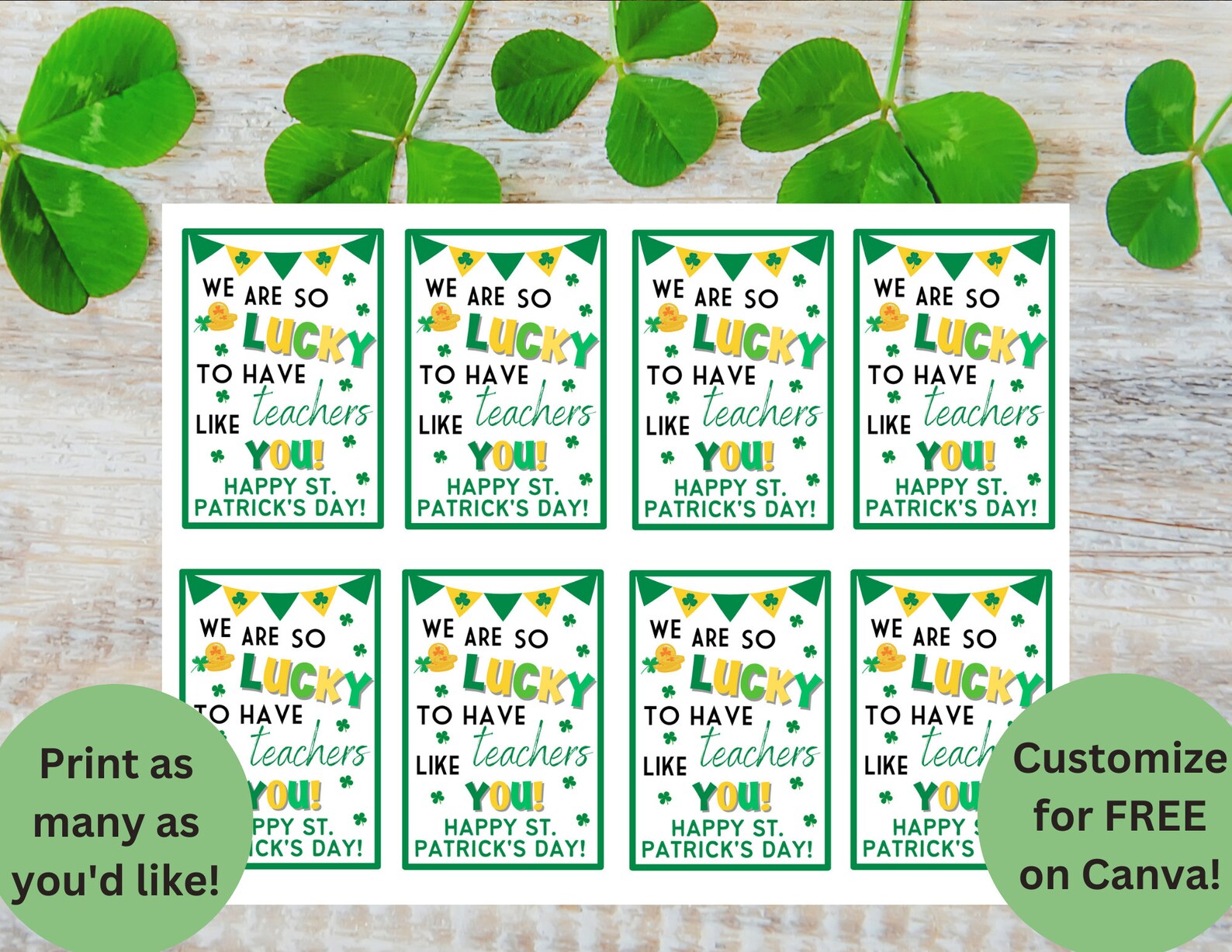 Teacher Appreciation Holiday St Patrick's Day Tag PTO PTA We Are so ...