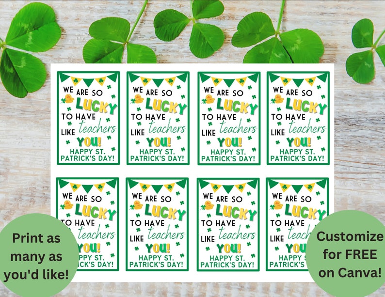 Teacher Appreciation Holiday St Patrick's Day Tag PTO PTA We Are so ...
