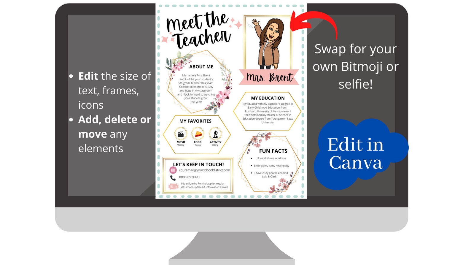 Meet the Teacher Editable Template, Back to School Welcome Letter ...