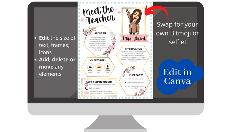 Meet the Teacher Editable Template, Back to School Welcome Letter ...